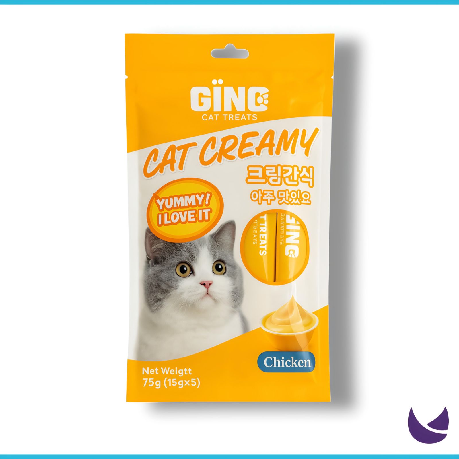 Gino Creamy Lickable Treats For Cat – 75 Grams - Chubby Meows